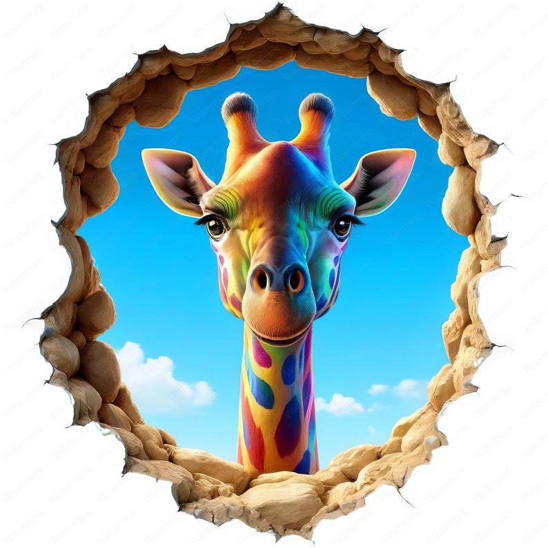 Realistic Giraffe Clipart Bundle: Safari Art Printables (digital ...