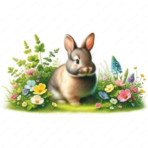 Spring Rabbit Clipart | Charming Spring Rabbit Clipart Bundle | 10 High ...