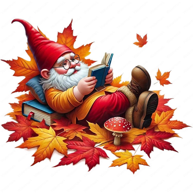 Whimsical Fall Gnome Clipart Bundle: Autumn Designs (digital Download ...