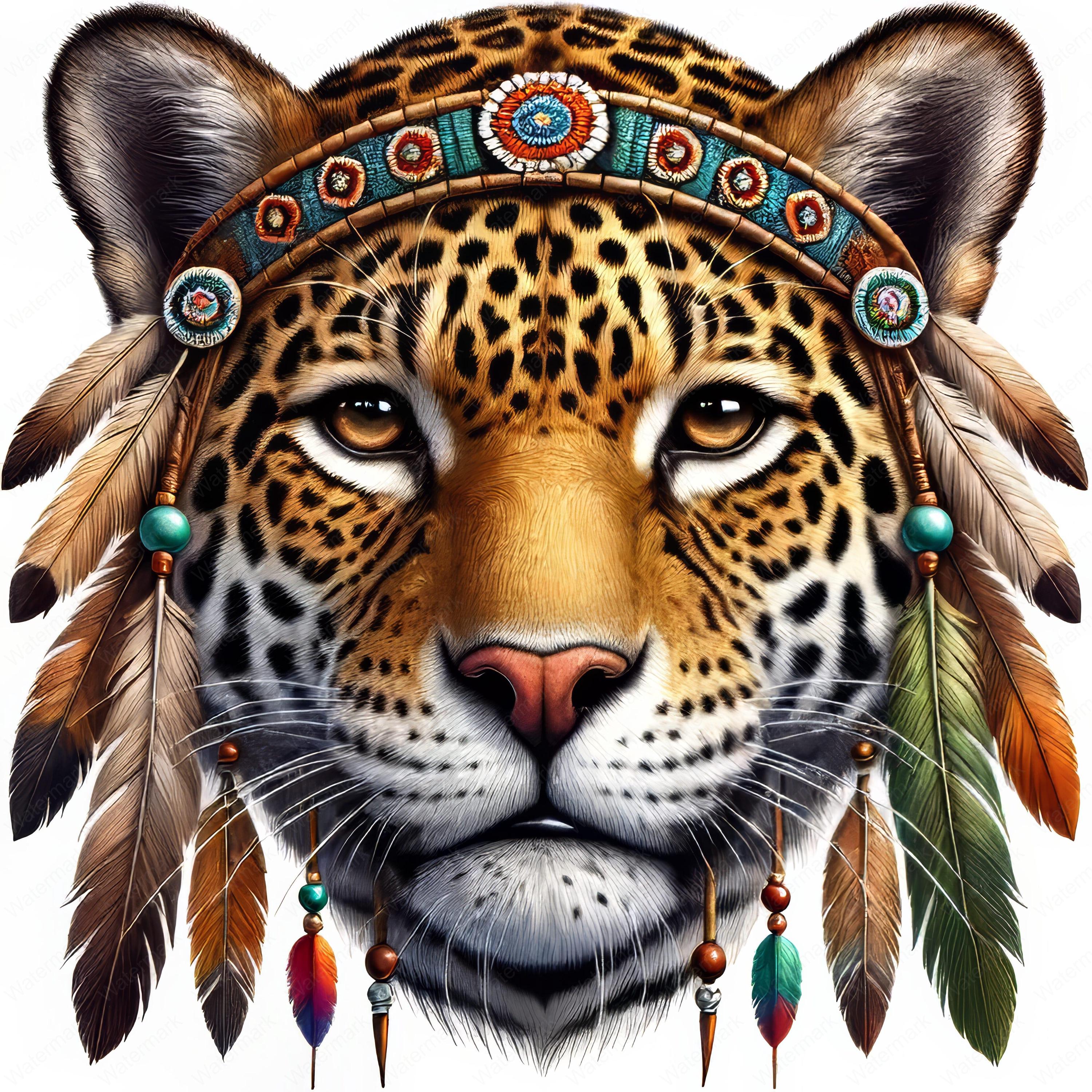 Tribal Leopard Clipart Bundle: Native American Designs (digital ...