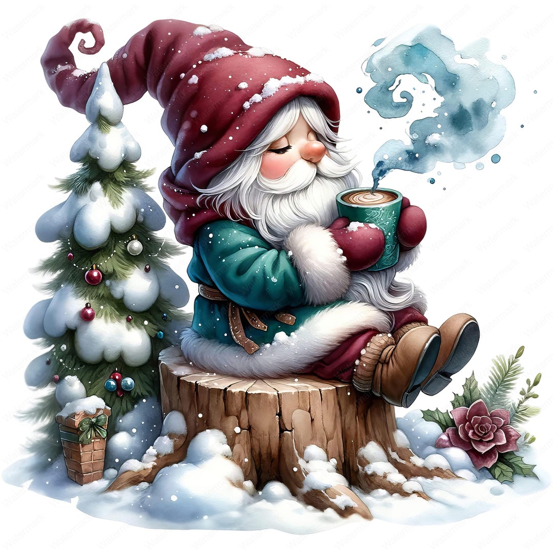 Christmas Gnome Clipart: Festive Holiday Designs (digital Download ...