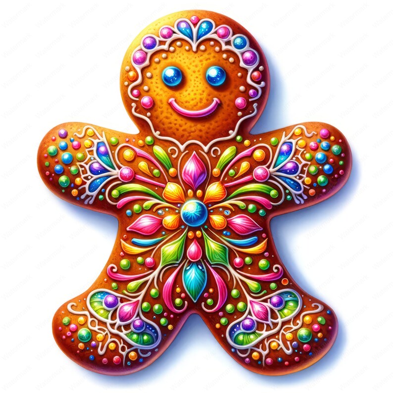 Festive Gingerbread Man Clipart Bundle: Christmas Art (commercial Use ...
