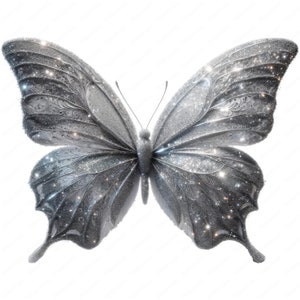 Silver Butterfly Clipart | Elegant Silver Butterfly Clipart Bundle | 10 ...
