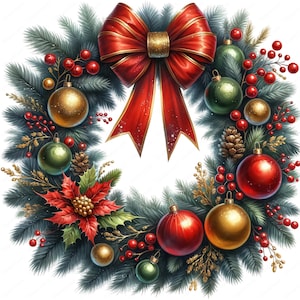 Retro Christmas Clipart | Clipart Bundle 04 | 10 Vintage-inspired ...