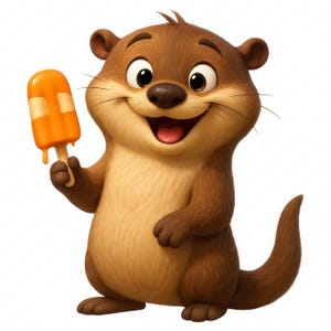 Summer Otter Clipart Bundle, Cute Beach Otters PNG Set, Surfing ...