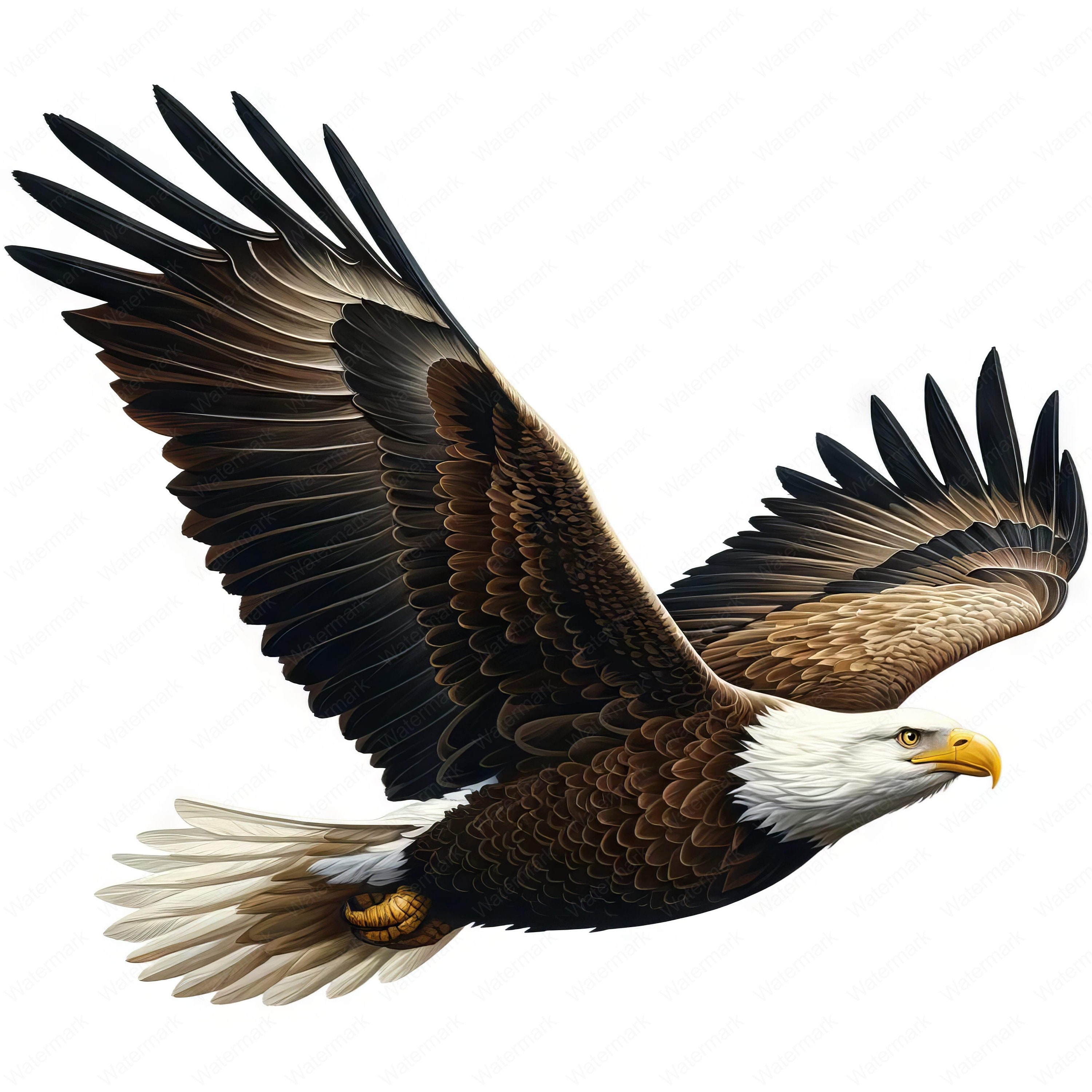 Bald Eagle Clipart Bundle | Majestic Flying Bird of Prey (digital ...