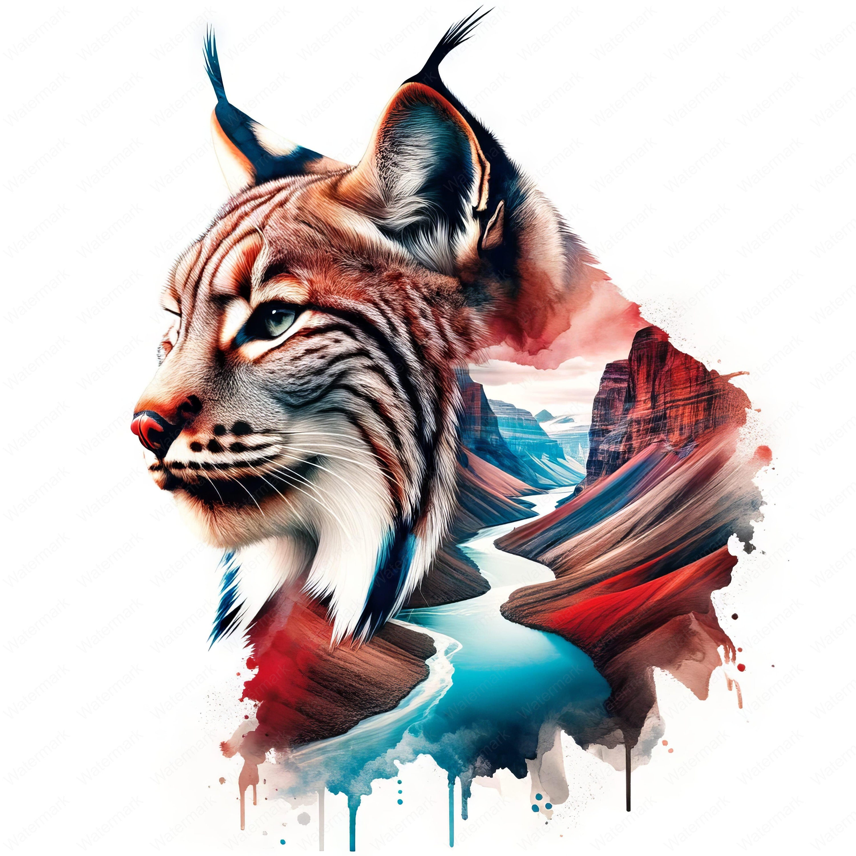 Majestic Lynx Clipart Bundle: Forest Animal Art (digital Download ...