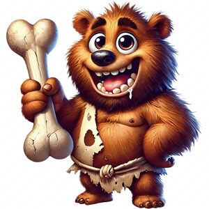 Caveman Clipart | Adorable Bear Clipart Bundle | 10 High-quality ...