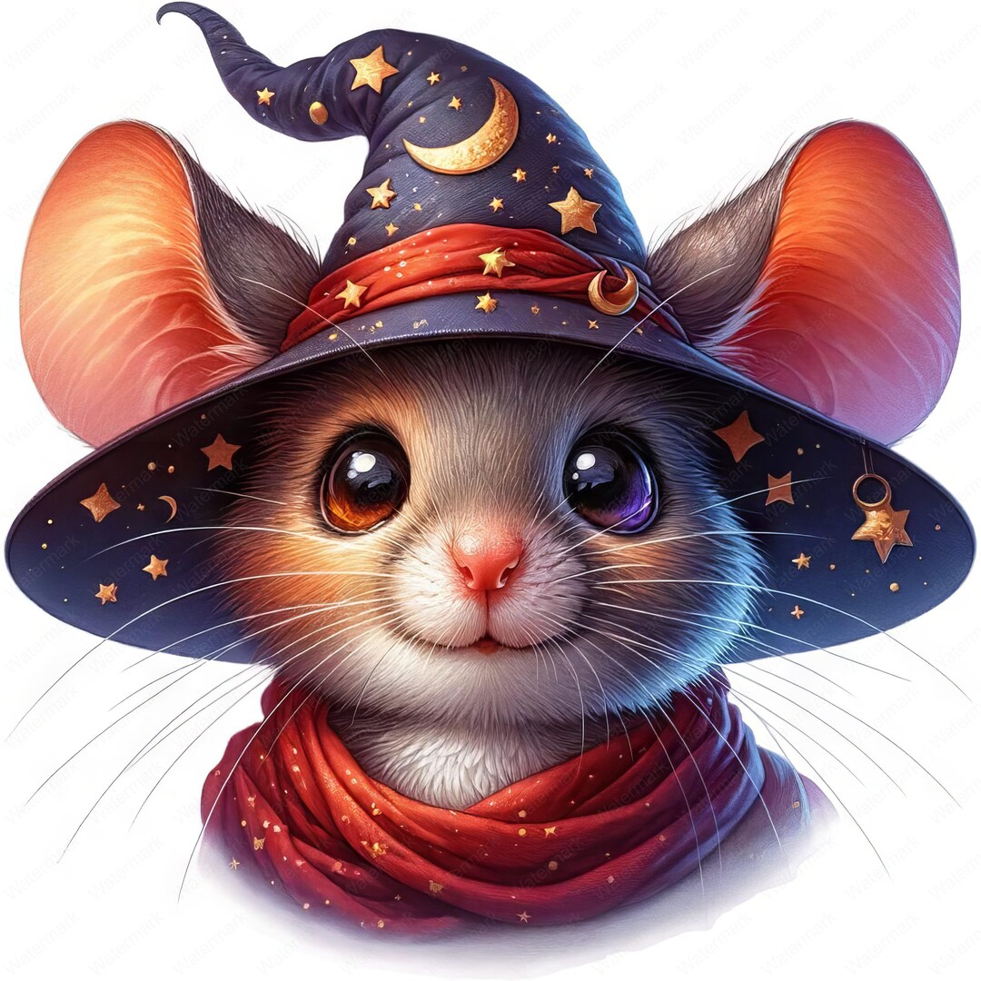 Mouse Witch Clipart Magical Mouse Witch Clipart Bundle 10 High-quality ...