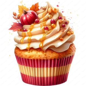 Thanksgiving Clipart | Festive Thanksgiving Cupcake Bundle | 10 High ...