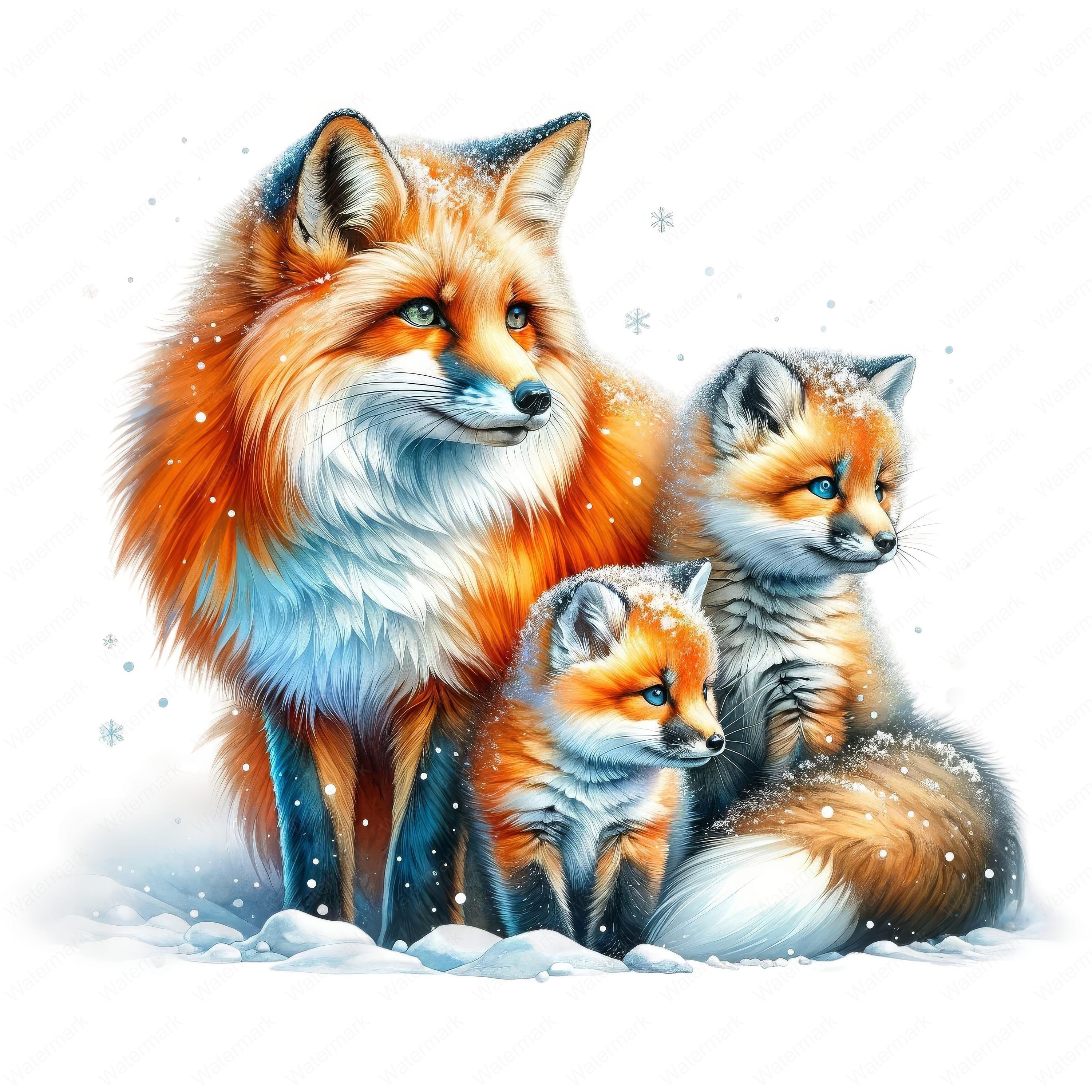 Fox Family Clipart Bundle: Heartwarming Designs (digital Download) - Etsy