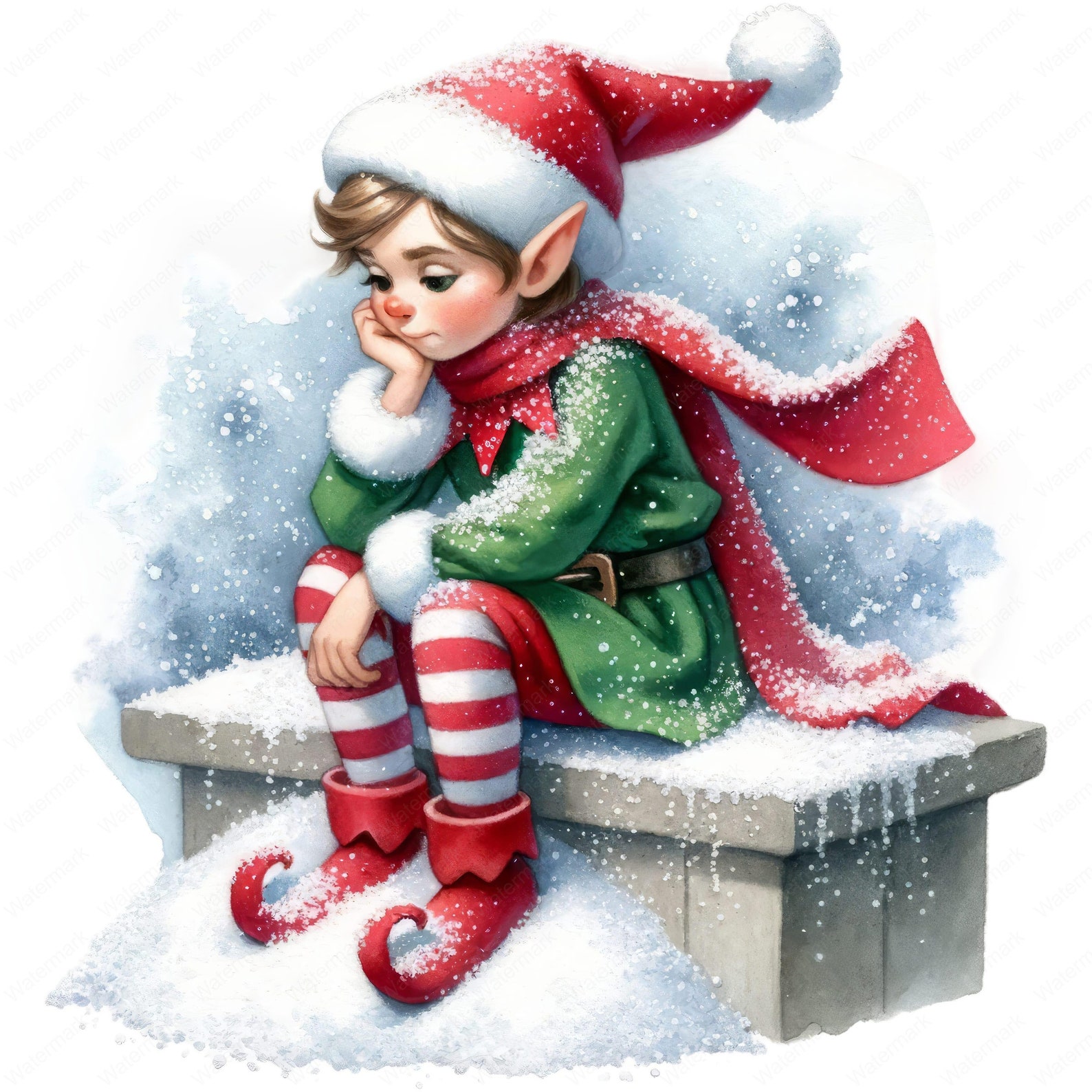 Christmas Elf Clipart Bundle: Holiday Art, Commercial Use (digital ...