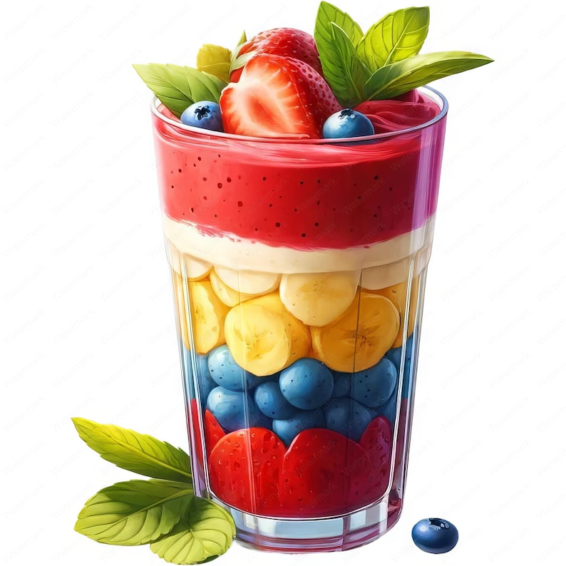 Tropical Fruit Smoothie Clipart: Summer Designs (digital Download) - Etsy