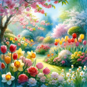 Spring Garden Clipart | Spring Garden Digital Paper | Lush Designs ...