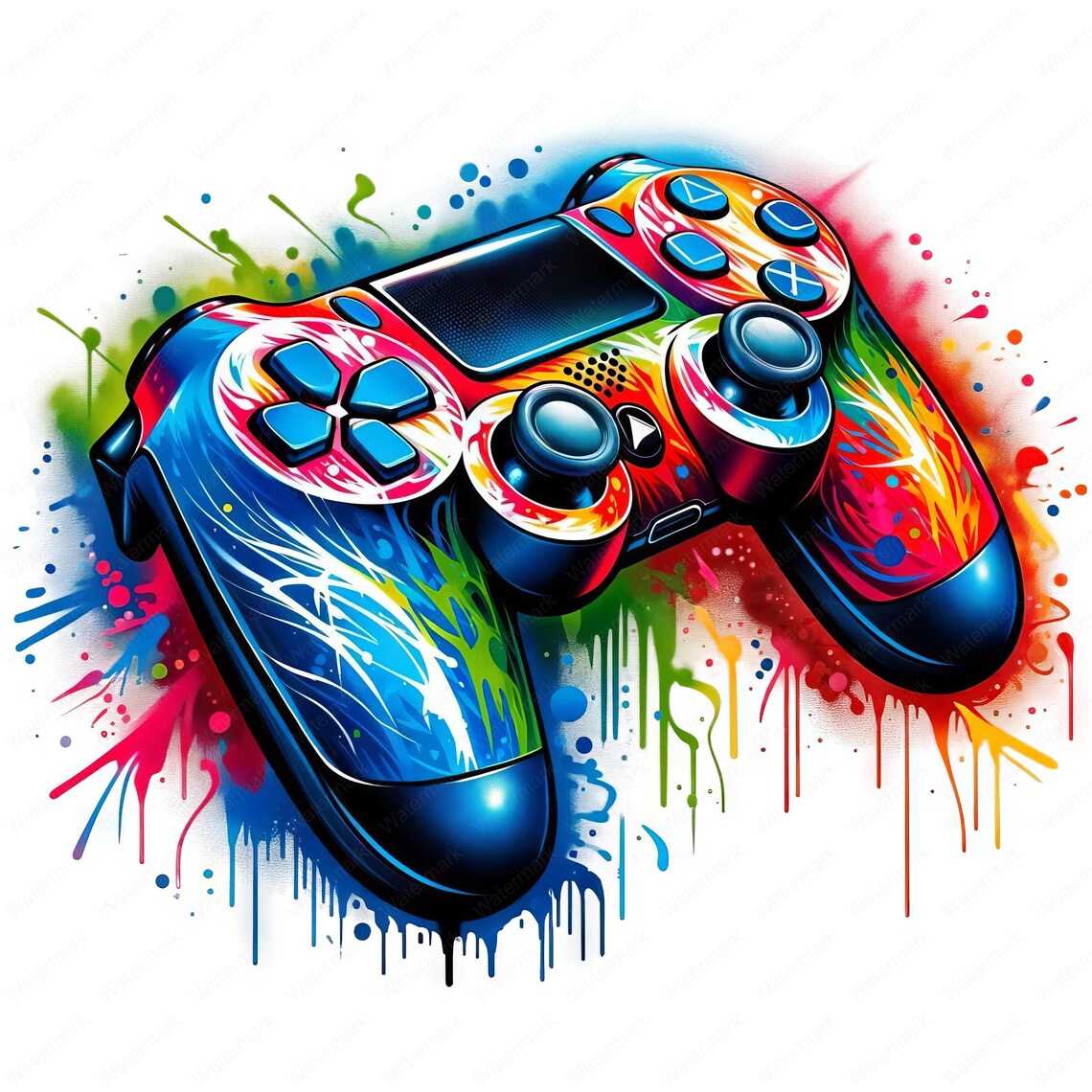Colorful Gaming Controller Clipart | High-quality PNG JPG (digital ...