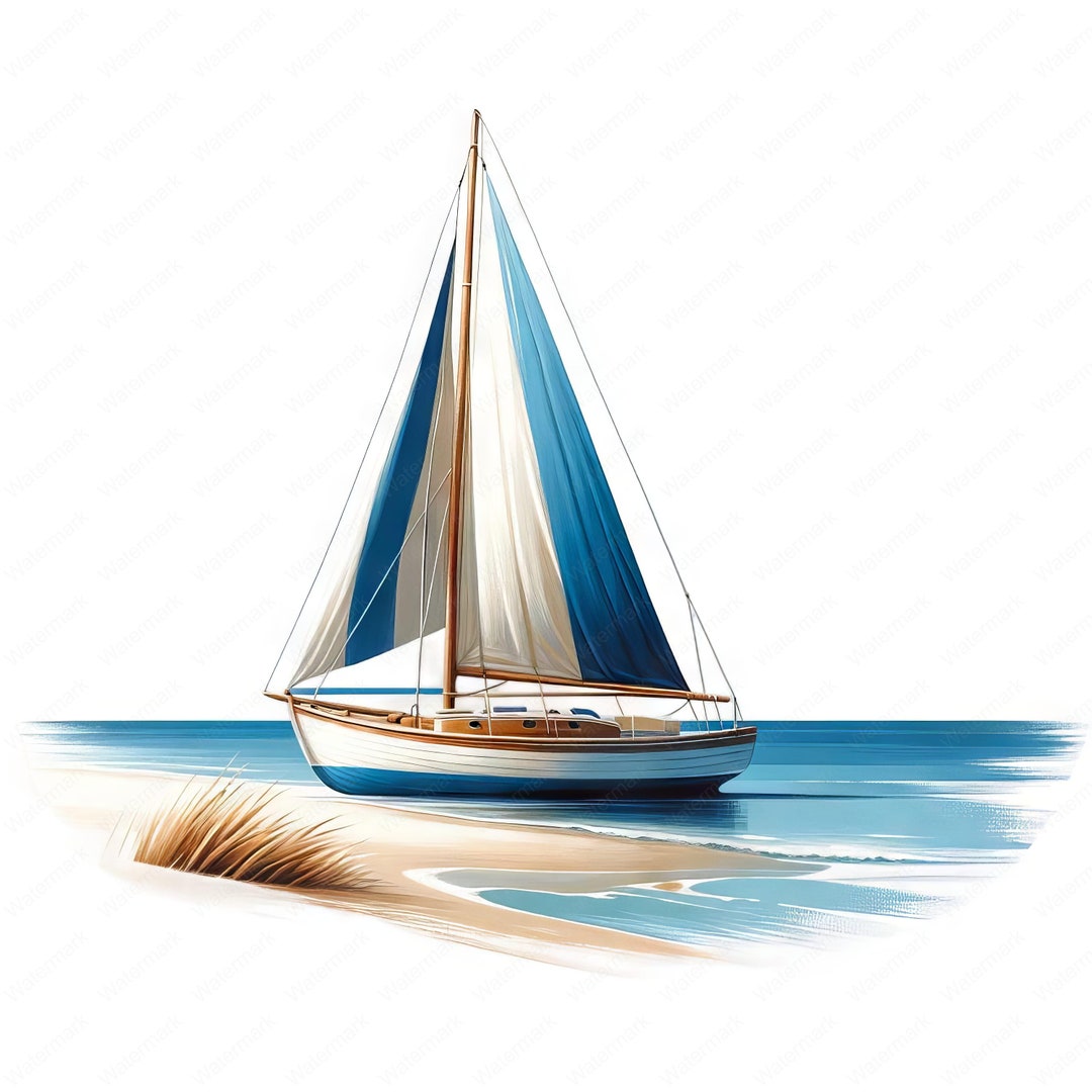 Sailboat Clipart Bundle: Nautical Ocean Art (digital Download) - Etsy