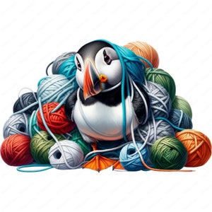 Puffin Knit Clipart | Cozy Puffin Knit Clipart Bundle | 10 High-quality ...