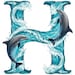 Dolphin Wave Letter Art | Ocean PNG (digital Download) - Etsy