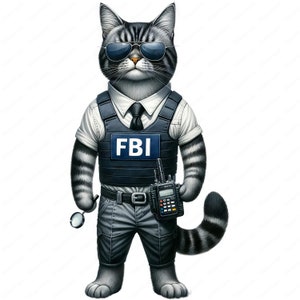 FBI Cat Clipart | Sleek FBI Cat Clipart Bundle | 10 High-quality ...