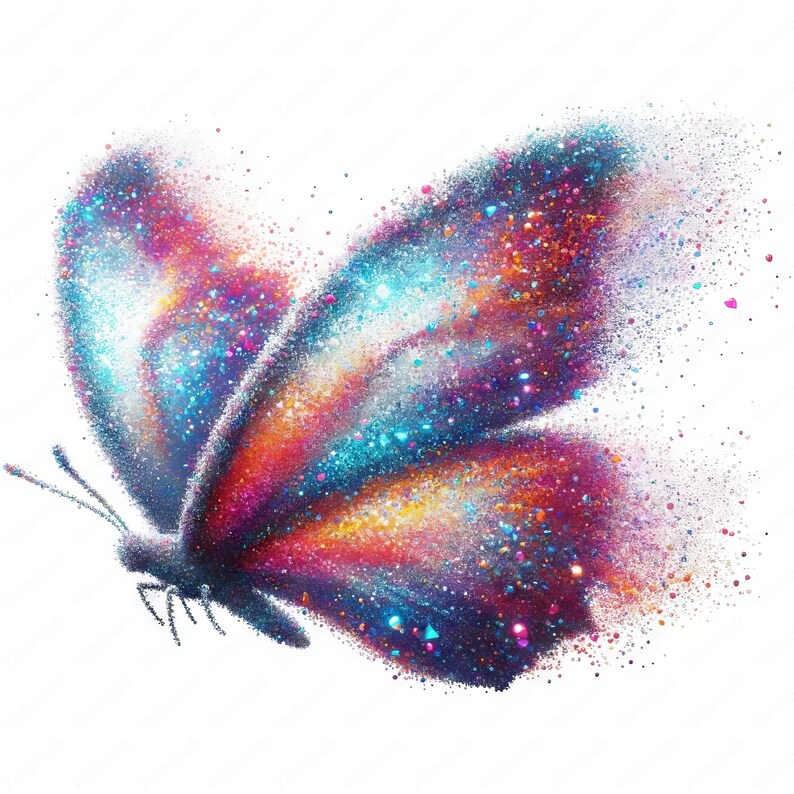 Ethereal Quantum Butterfly Clipart: Cosmic Art Designs (digital ...
