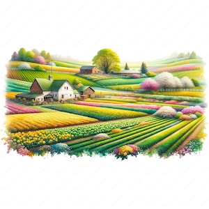 Spring Farm Clipart | Lively Spring Farm Clipart Bundle | 10 High ...