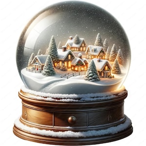 Snow Globe Clipart | Whimsical Snow Globe Clipart Bundle | 10 High ...