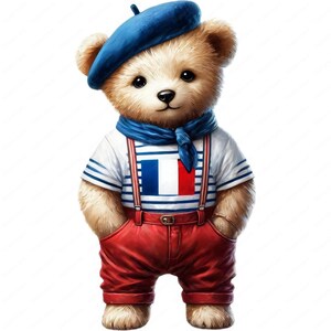 French Teddy Bear Clipart Bundle: Parisian Art (digital Download) - Etsy