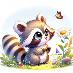 Cute Raccoon Clipart | Adorable Raccoon Clipart Bundle | 10 High ...