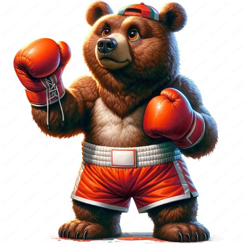 Boxing Bear Clipart: Sports Art Printables (digital Download) - Etsy