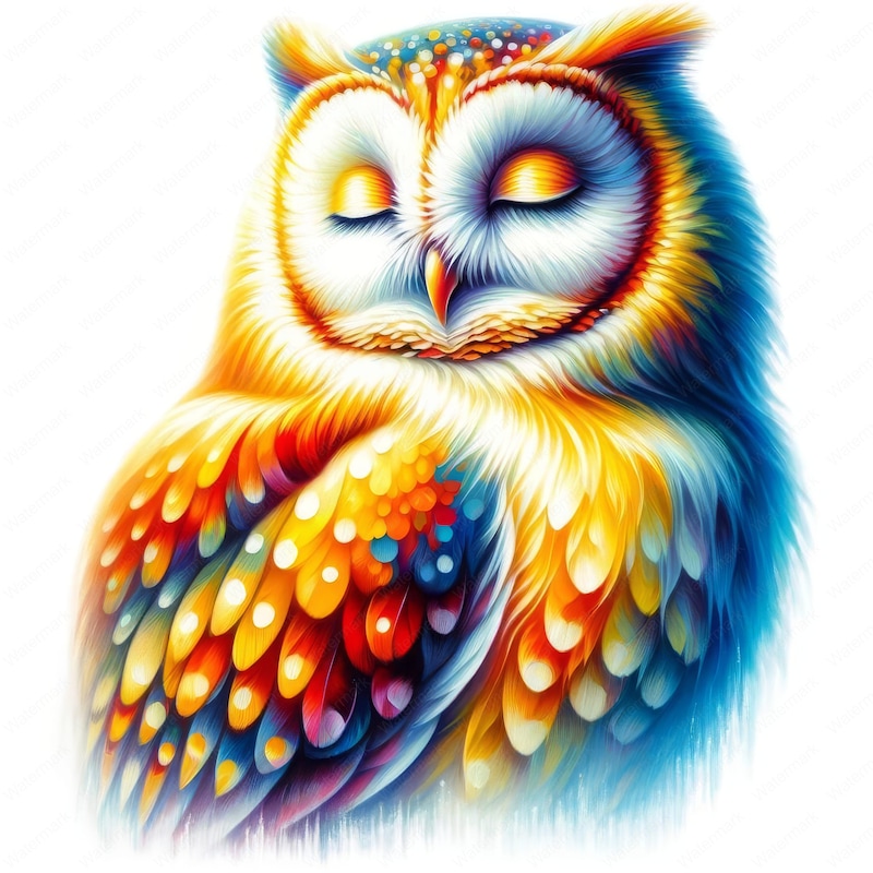 Colorful Owl - Etsy