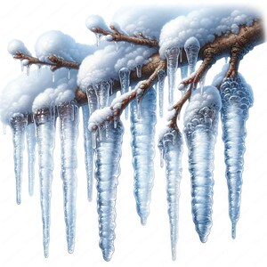 Icicles on Branch Clipart Icicle Clipart Bundle 10 High-quality Images ...