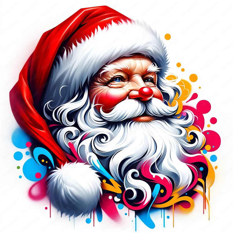 Urban Santa Graffiti Clipart | Street Art Designs (digital Download) - Etsy