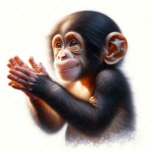 Baby Chimp Clipart Charming Baby Chimp Clipart Bundle 10 High-quality ...