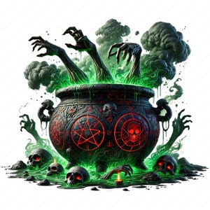 Spooky Cauldron Clipart Bundle: Witchcraft Art (digital Download) - Etsy