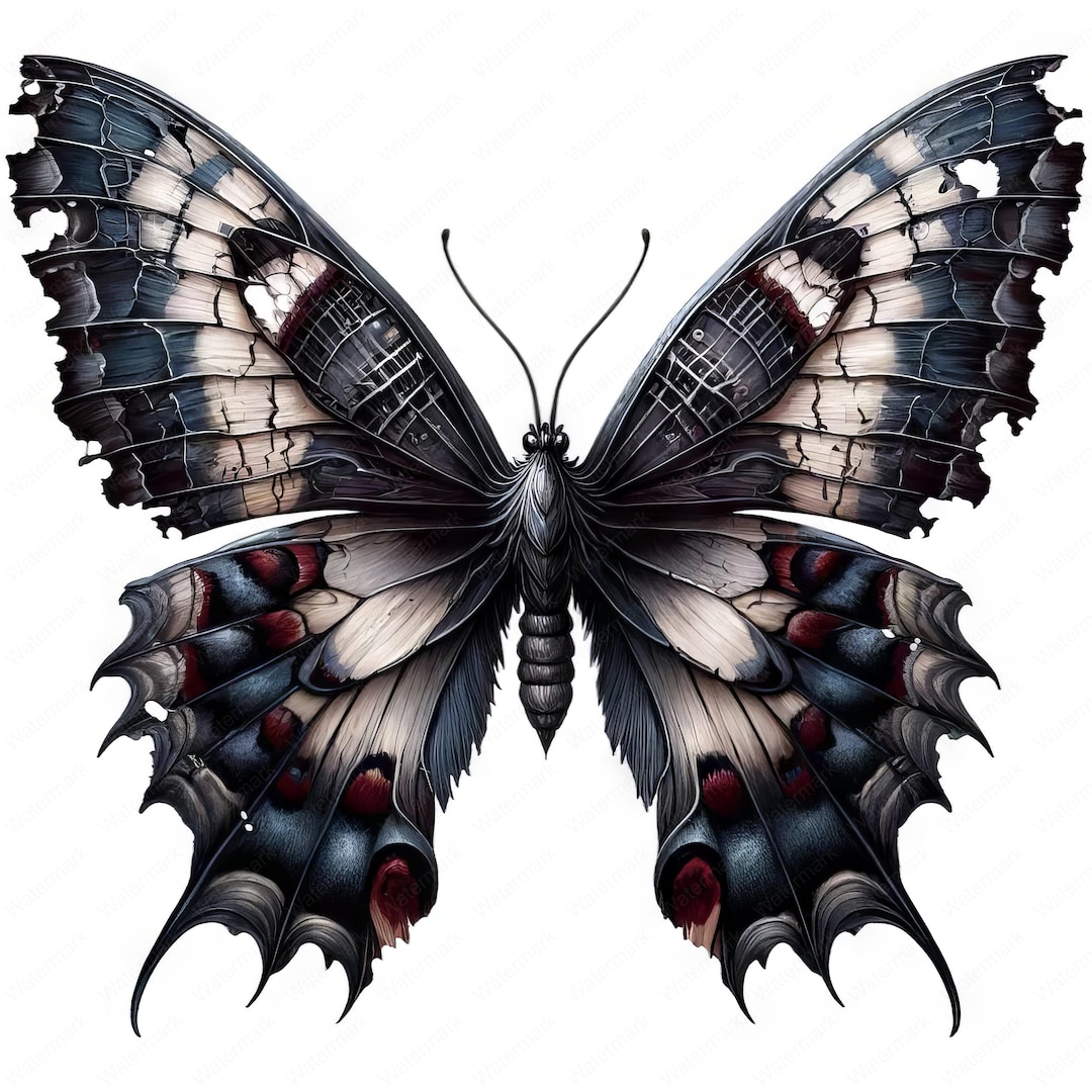 Gothic Butterfly Clipart Bundle: Dark Mystical Designs (digital ...
