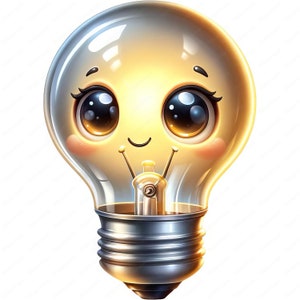 Cute Bulb Clipart | Adorable Cute Bulb Clipart Bundle | 10 High-quality ...