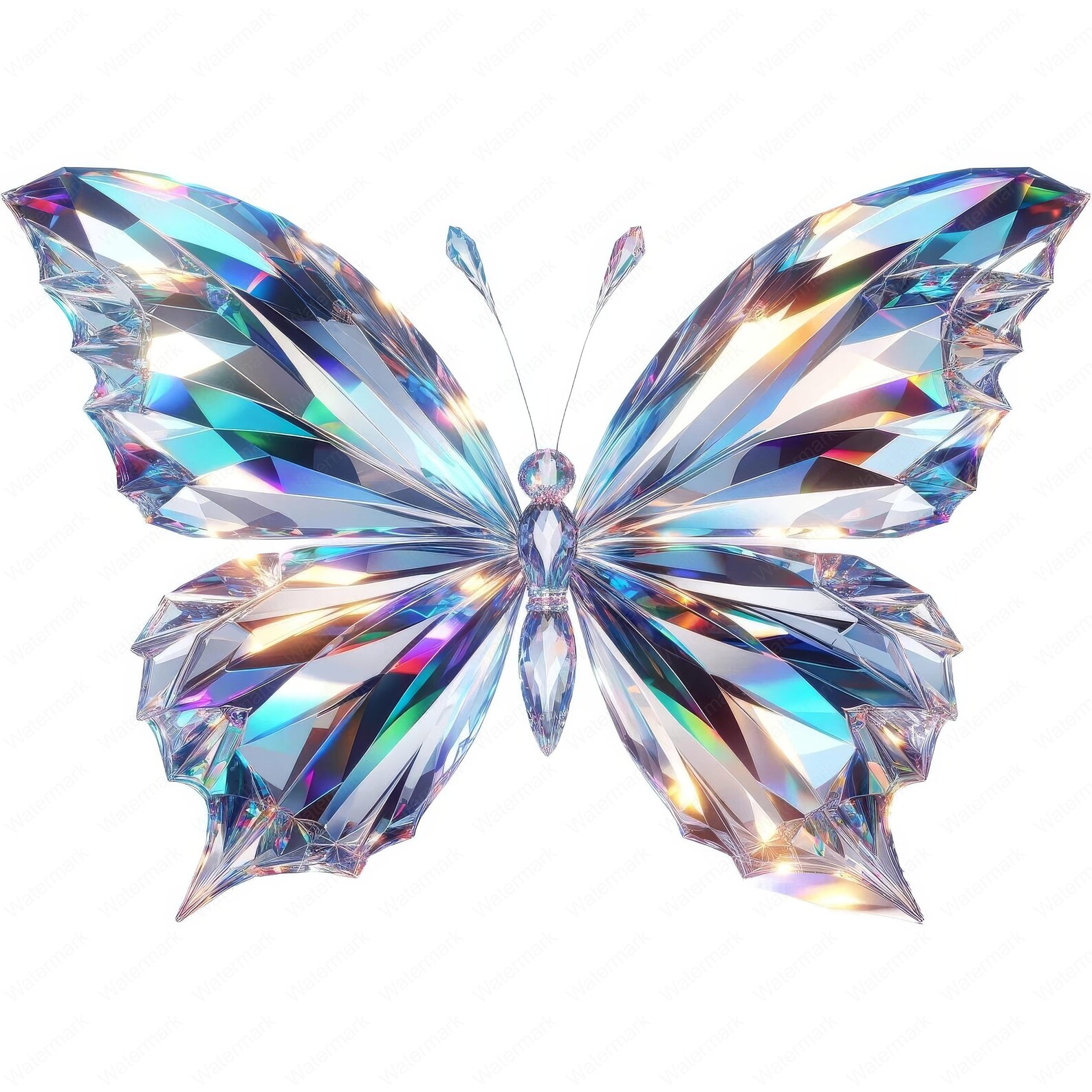 Crystal Butterfly Clipart Bundle: Sparkling Gemstone Designs (digital ...