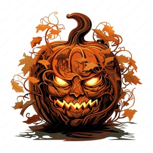 Spooky Pumpkin Clipart 10 High-quality PNG Halloween Vibes Autumn Decor ...