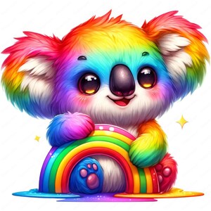 Rainbow Koala Clipart | Cute Rainbow Koala Clipart Bundle | 10 High ...