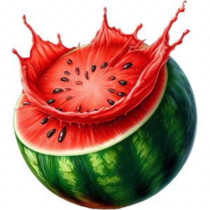 Realistic Watermelon Clipart Bundle | Summer Fruit Designs (digital ...