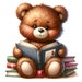 Teddy Bear Reading Clipart Clipart Bundle 10 Cozy Images Childhood Art ...