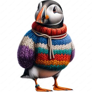 Puffin Knit Clipart | Cozy Puffin Knit Clipart Bundle | 10 High-quality ...