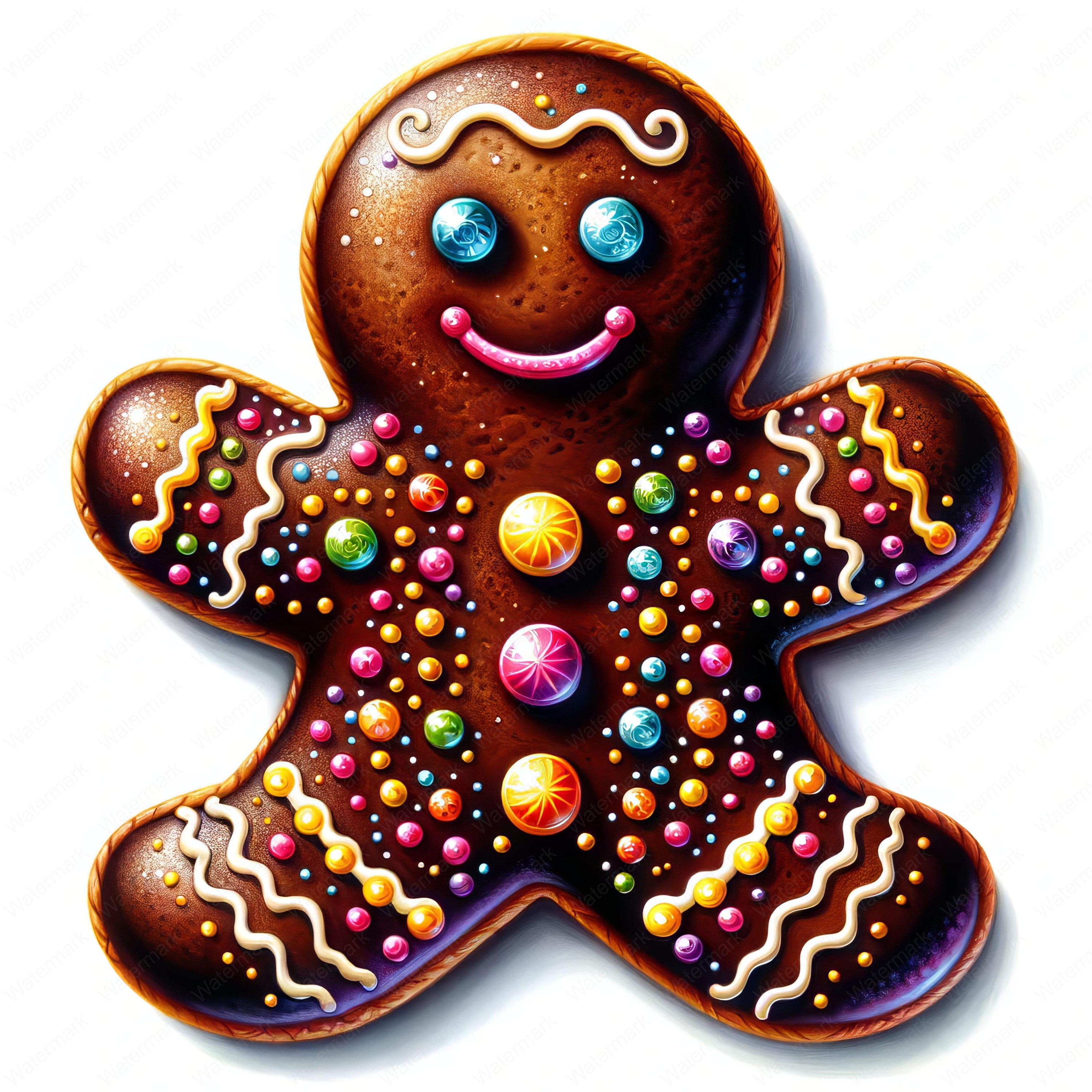Festive Gingerbread Man Clipart Bundle: Christmas Art (commercial Use ...