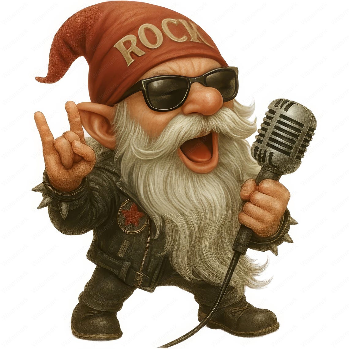 Rock Gnome Singer Clipart: Sublimation Designs (PNG, JPG, Digital ...