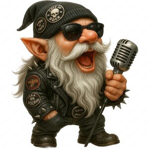Rock Gnome Singer Clipart: Sublimation Designs (PNG, JPG, Digital ...