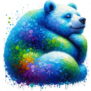 Colorful Bear Clipart Vibrant Bear Clipart Bundle 10 High-quality ...