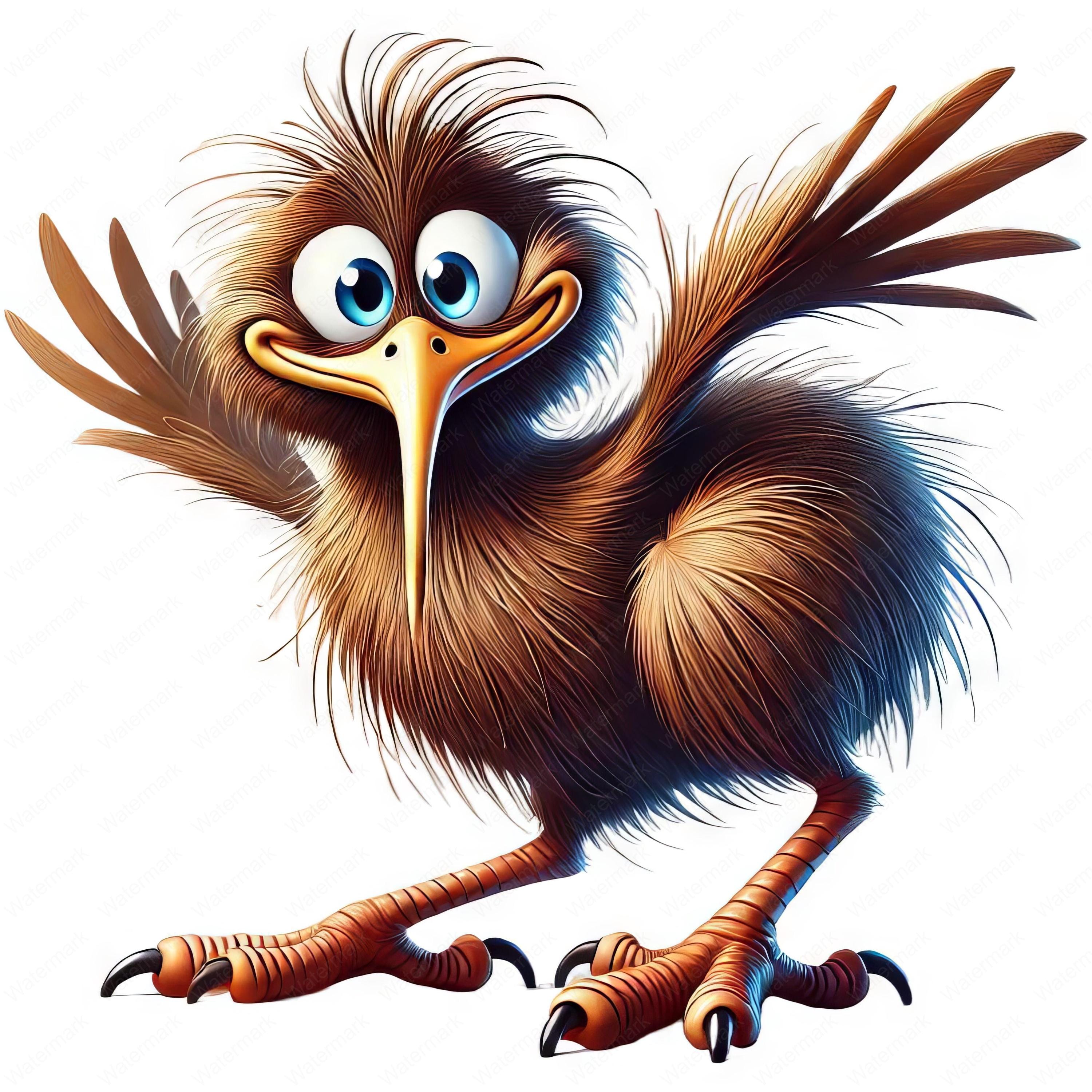 Cartoon Kiwi Drawing