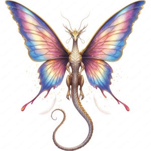 Butterfly Dragon Clipart | Fantasy PNG Bundle | 10 High-quality Designs ...