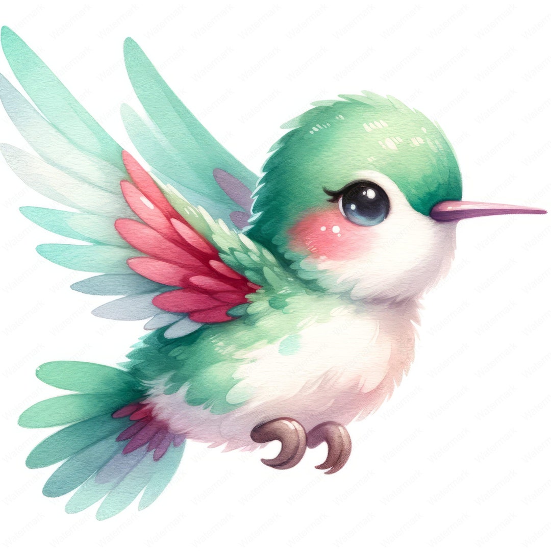Hummingbird Clipart Cute Clipart 10 High-quality JPG Wall Art Paper ...