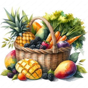 Fresh Produce Clipart | Clipart Bundle 08 | Fruit Clipart | Vegetable ...
